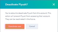 Removing users in HubSpot - different to simply Deactivating by why?